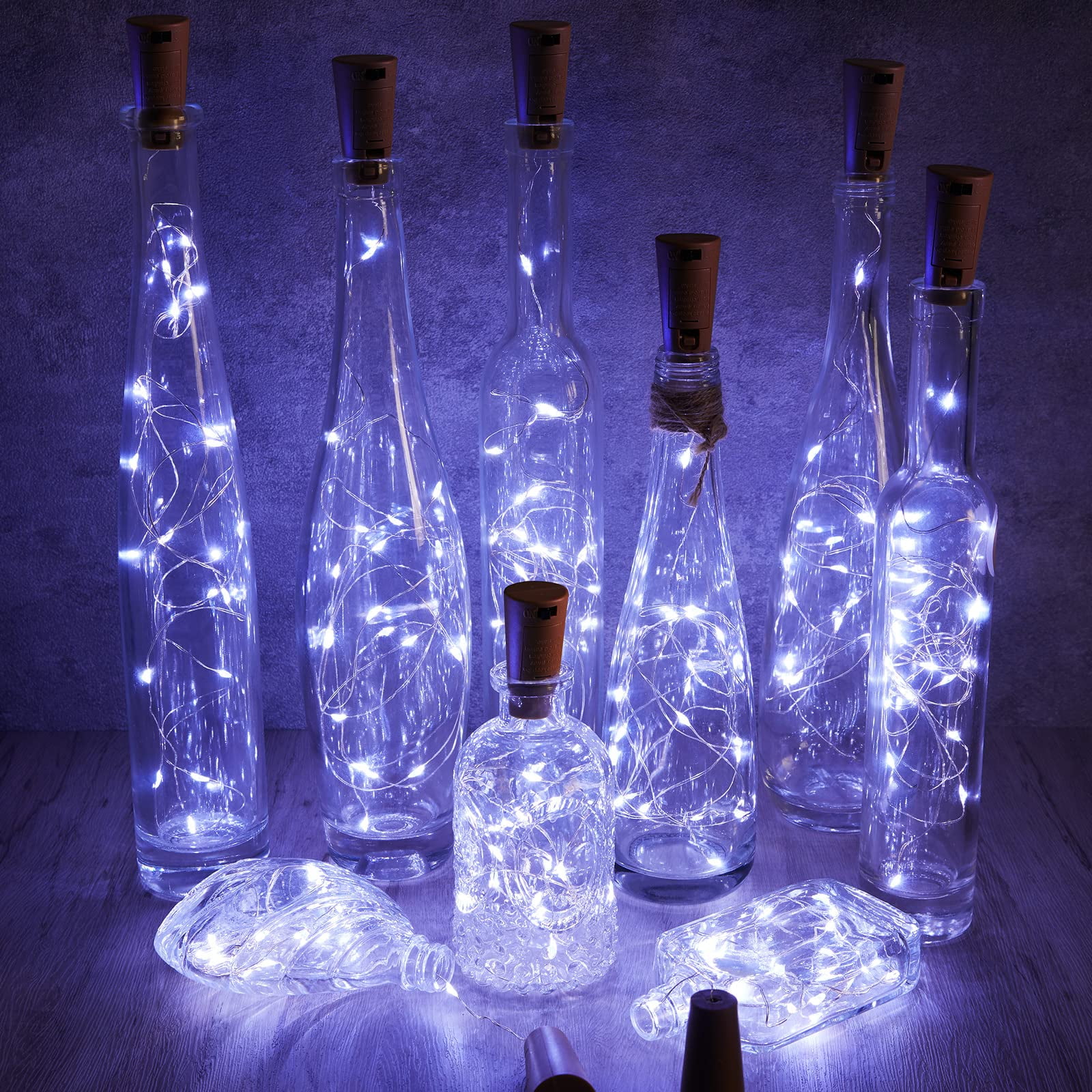 12 Packs Wine Bottle String Light, With Switch, 6.6Ft 20 LED Bottle ...