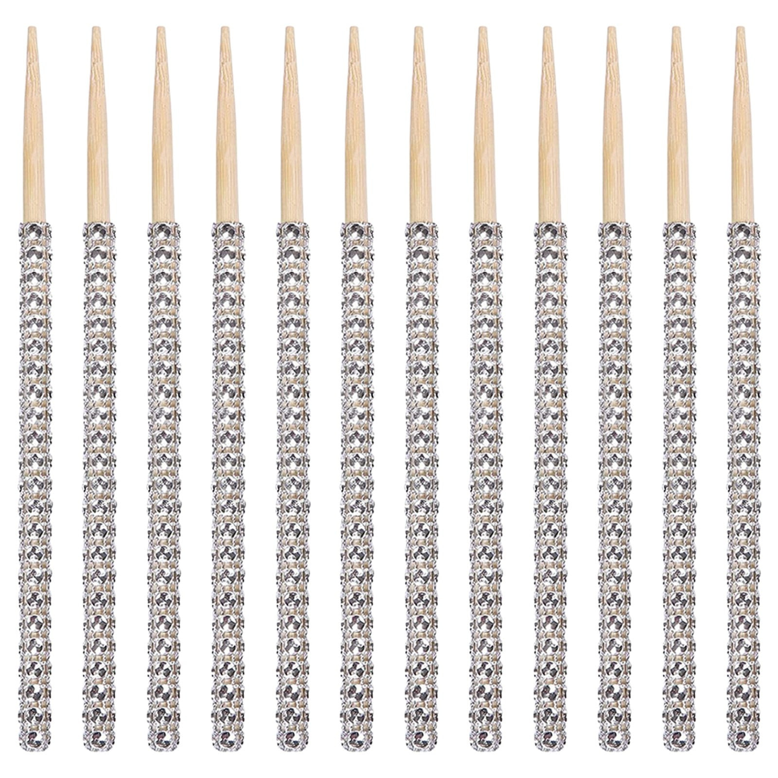 12 Packs of Apple Bamboo Bling Candy Sticks, Pointed Apple Wood Sticks ...