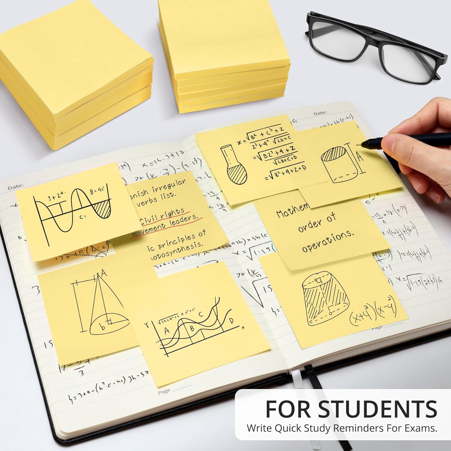 12 Pads, 3x3 inches, Soft Pastel Self-Stick Note Pads, Perfect for ...