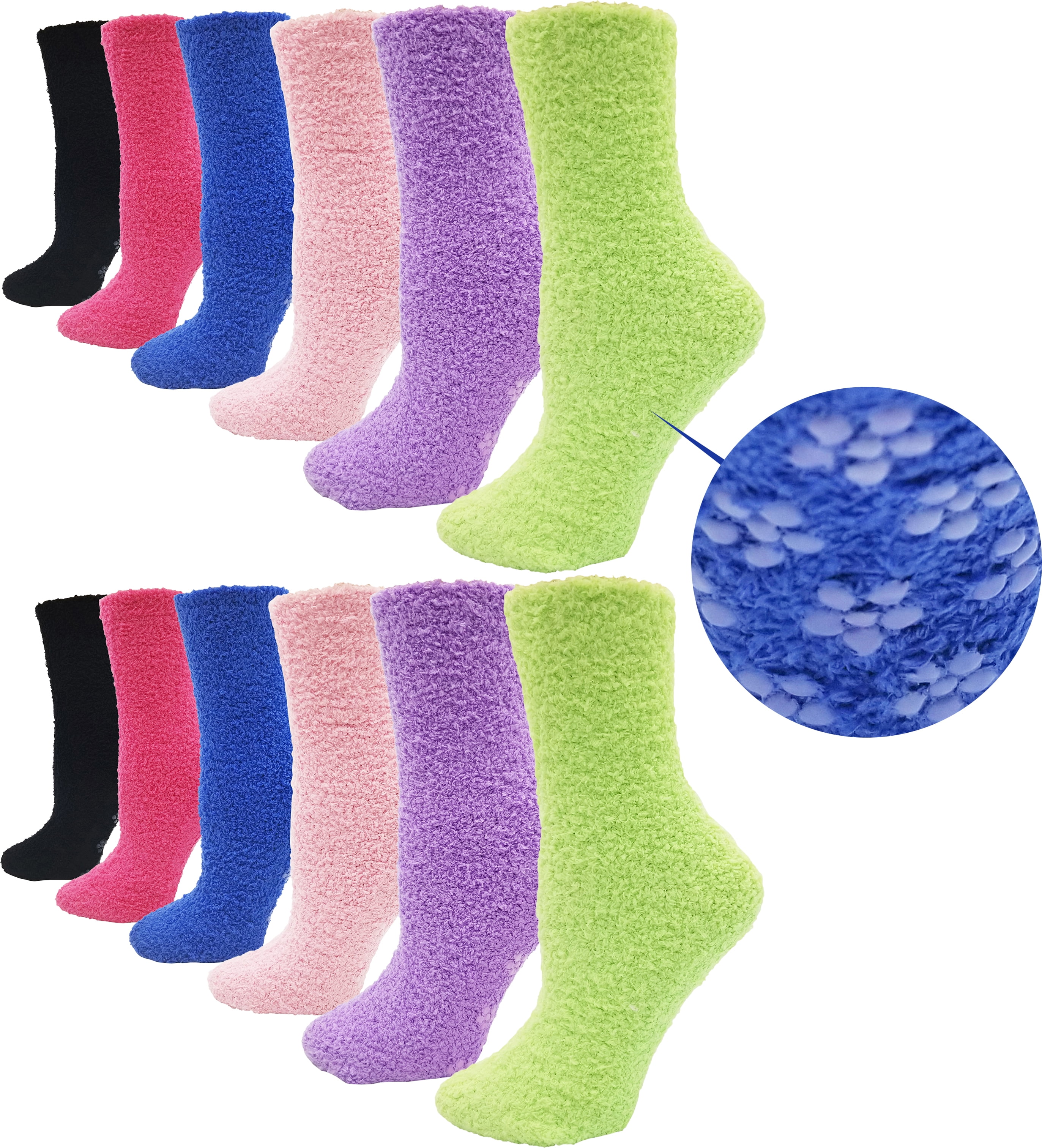 12 Pair fuzzy socks (Solid) - Walmart.com