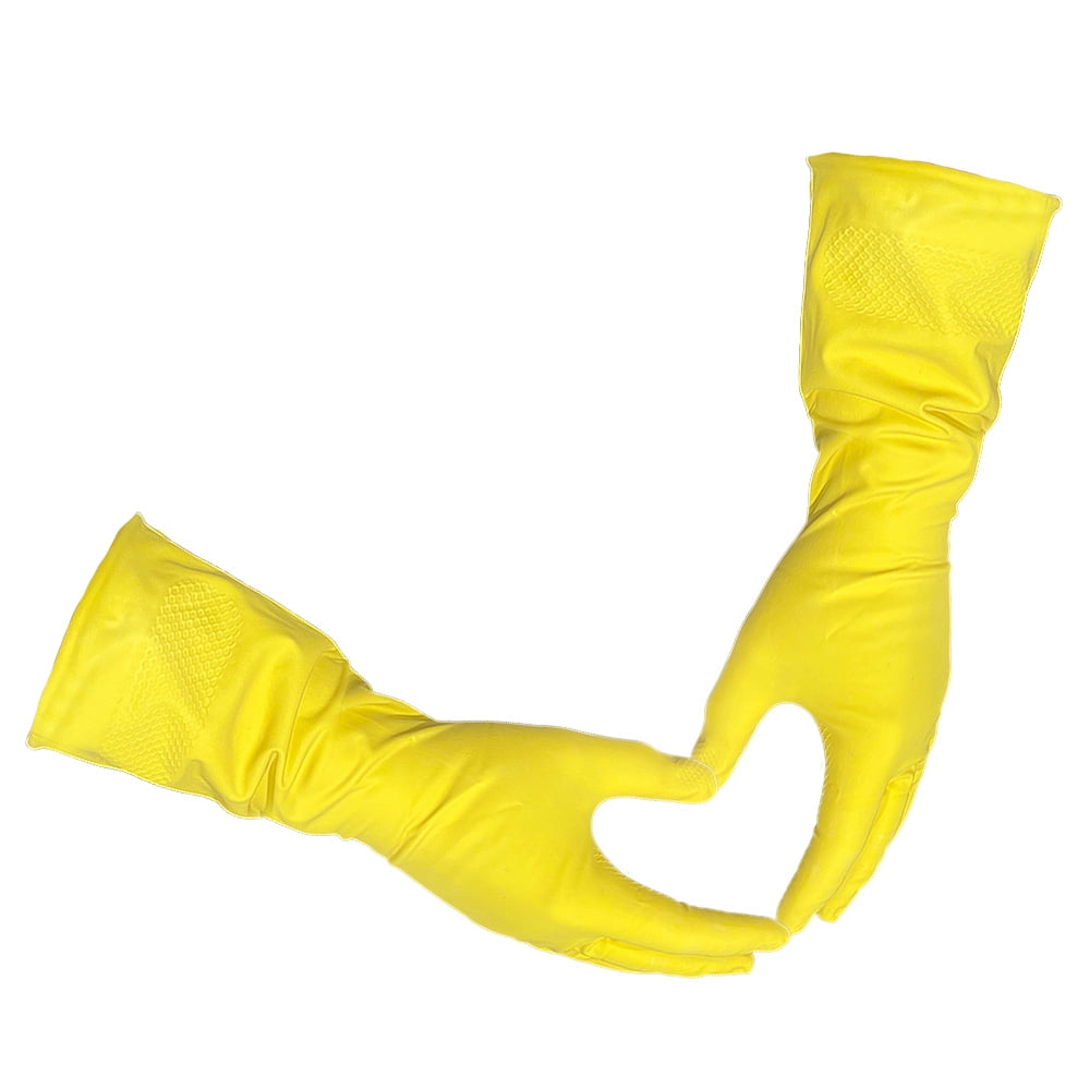 12 Pairs (24 Gloves) - Gloves Legend Latex Yellow Household Kitchen ...
