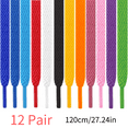 Colorful 12 Pairs 47in Flat Shoe Laces for Sneakers, Skates, Boots ...