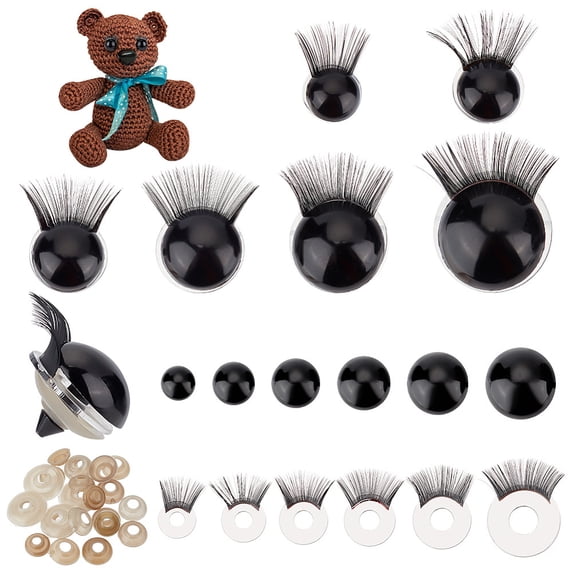 12 Pairs 6 Style Craft Plastic Eyes Stuffed Toy Eyes Safety Eyes with ...