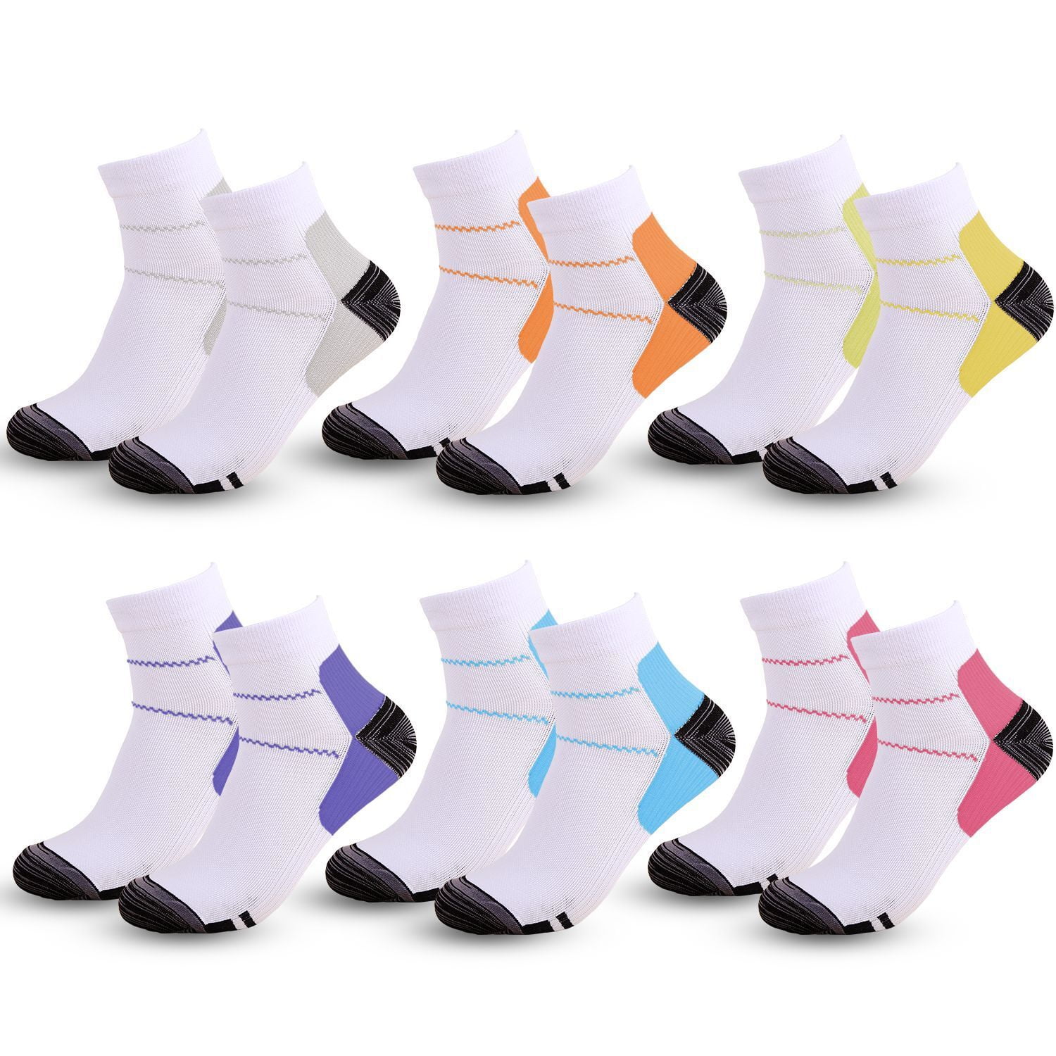 12 Pairs Ankle Running Socks, Low Cut Breathable Sports Tab Cushioned ...