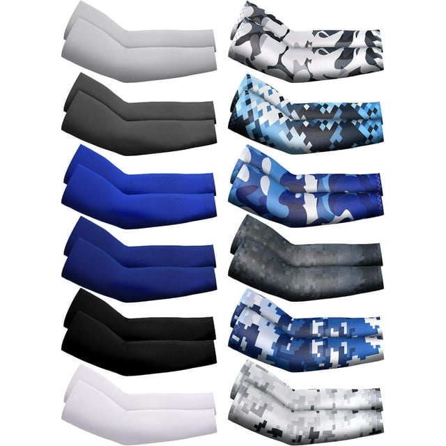 12 Pairs Arm Sleeves for Kids Compression Arm Sleeve Child UV ...