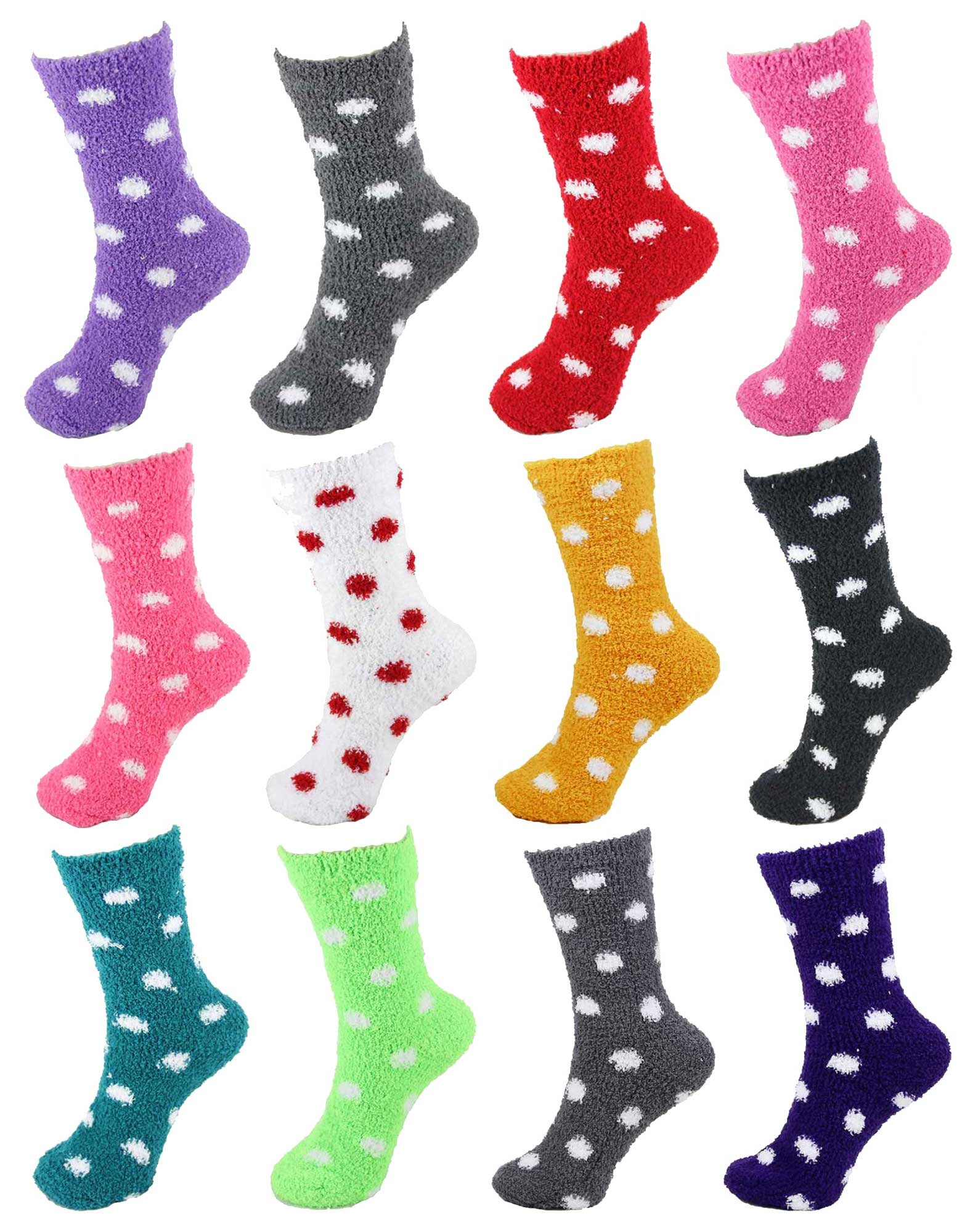 12 Pairs Assorted Super Soft Warm Microfiber Cozy Home Socks ...