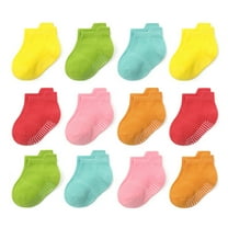 Kids Non Slip Socks Grip Ankle Sticky Toddler Socks 12 Pairs for 1-3/3 ...