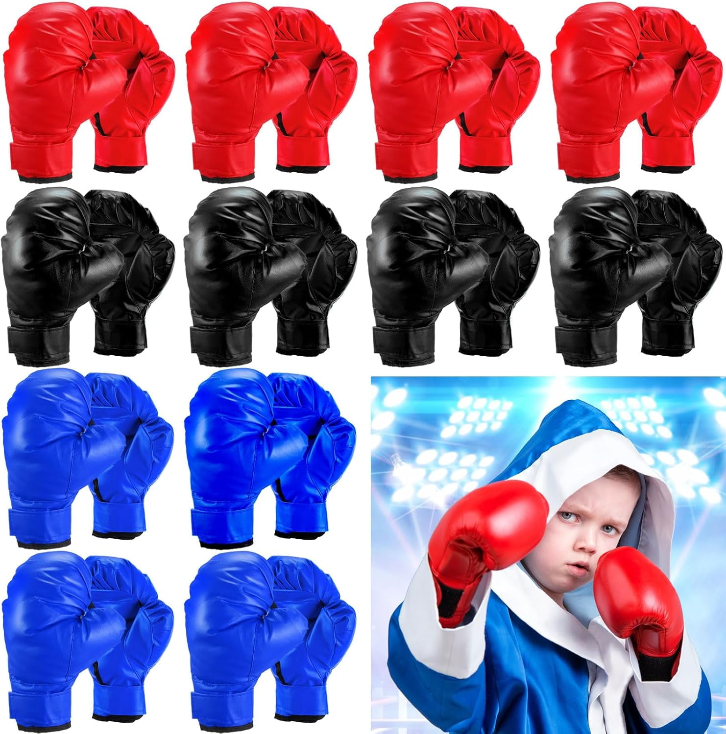 12 Pairs Boxing Gloves for Kids Punching Gloves Sparring Gloves ...
