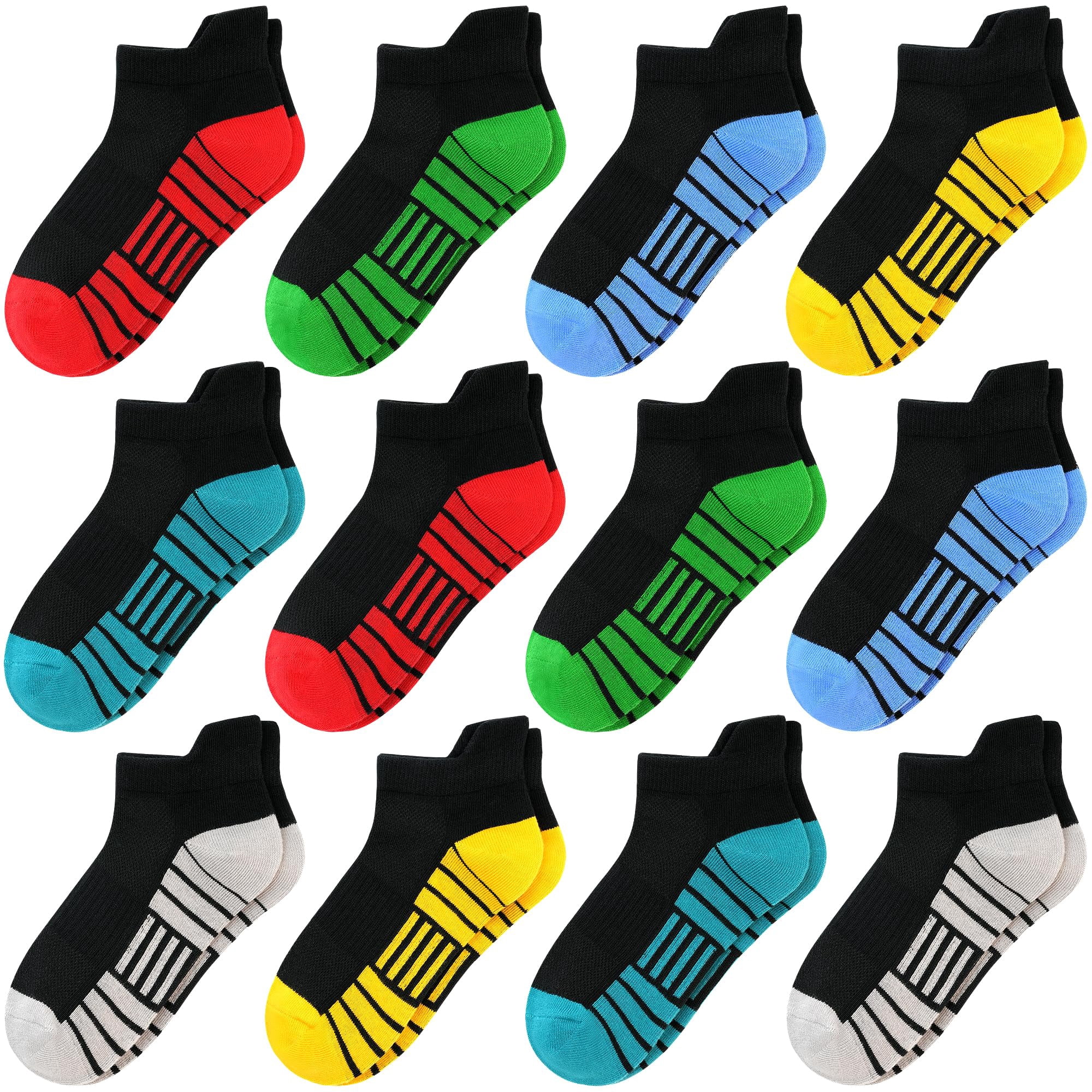 12 Pairs Boys Socks，Children's Sports Socks Comfortable and Breathable ...