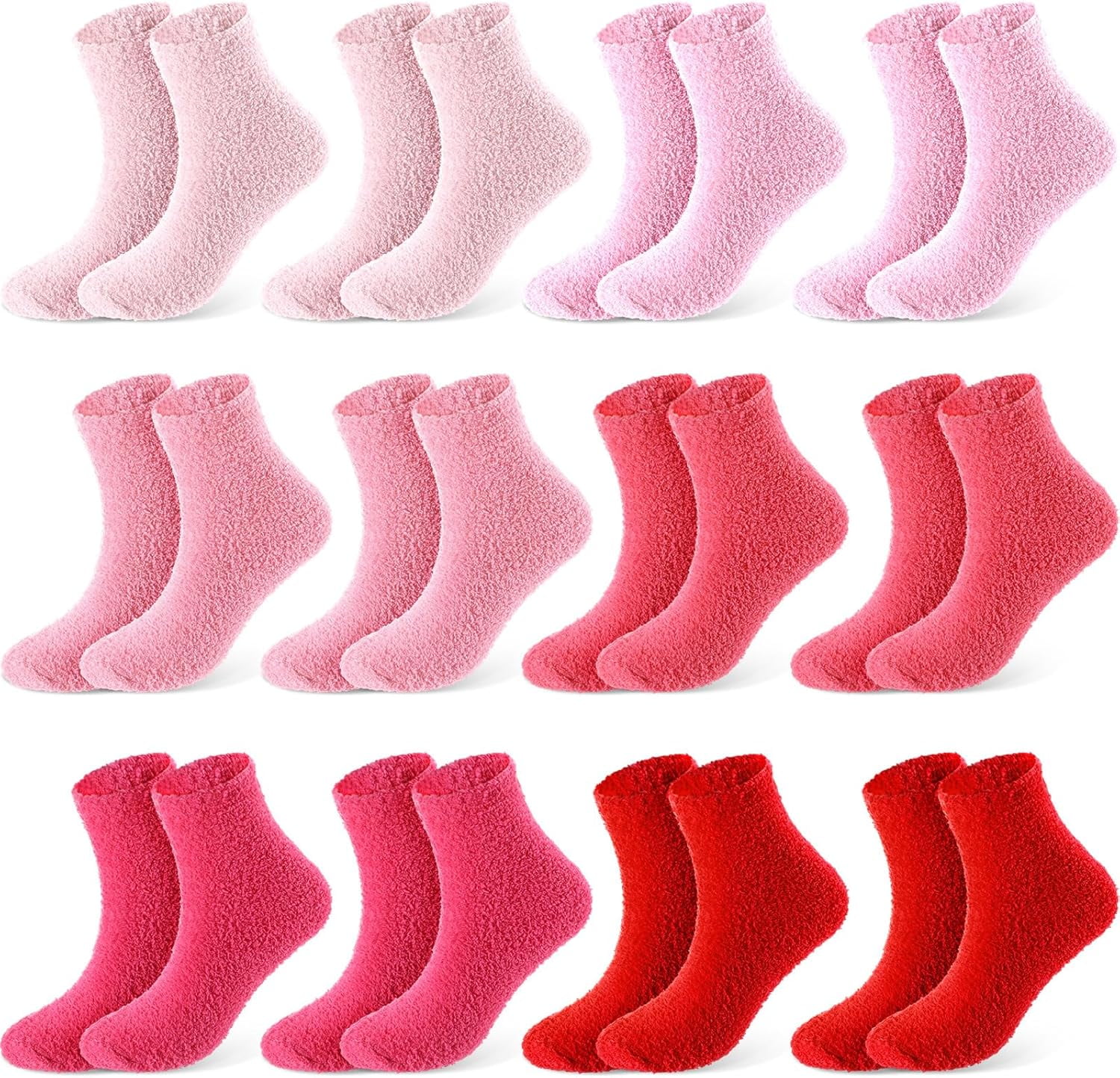 12 Pairs Day Gifts for Her Women Fuzzy Socks Bulk Winter Warm Sleeping ...