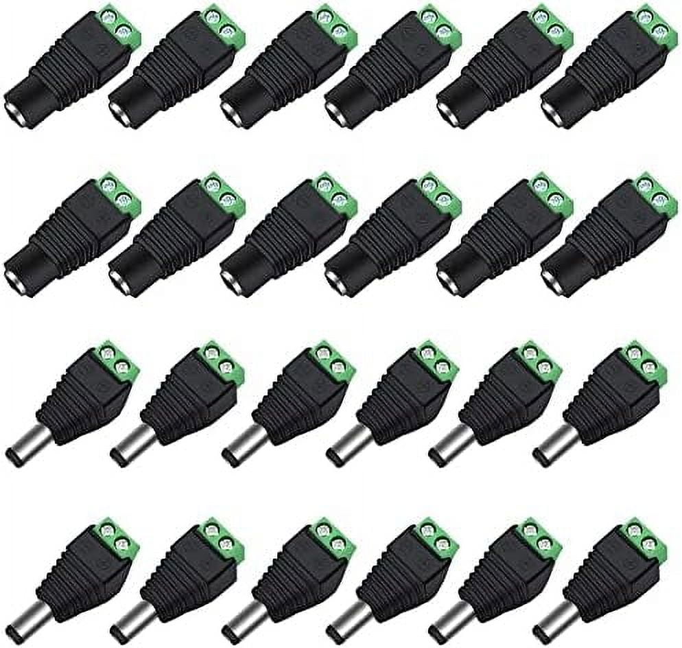 [12 Pairs] Dc Power Connector Male/Female Plug Balun Adapter 12V Jack ...