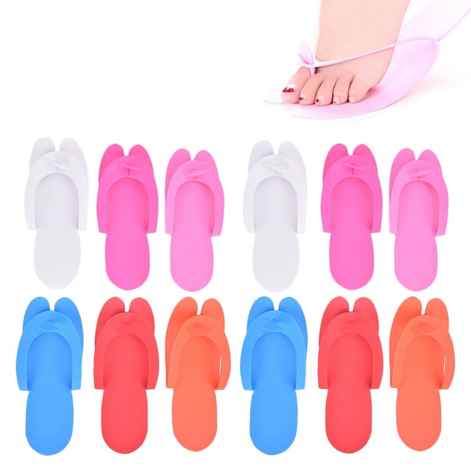 12 Pairs Disposable Foam Slippers Salon Spa Pedicure Sandals Foam ...