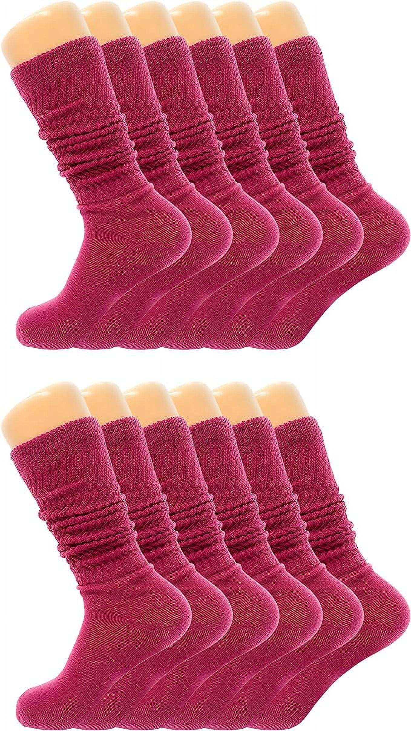 12 Pairs Extra Long Slouch Socks with Thin Sole Shoe Size 5 to 10 ...