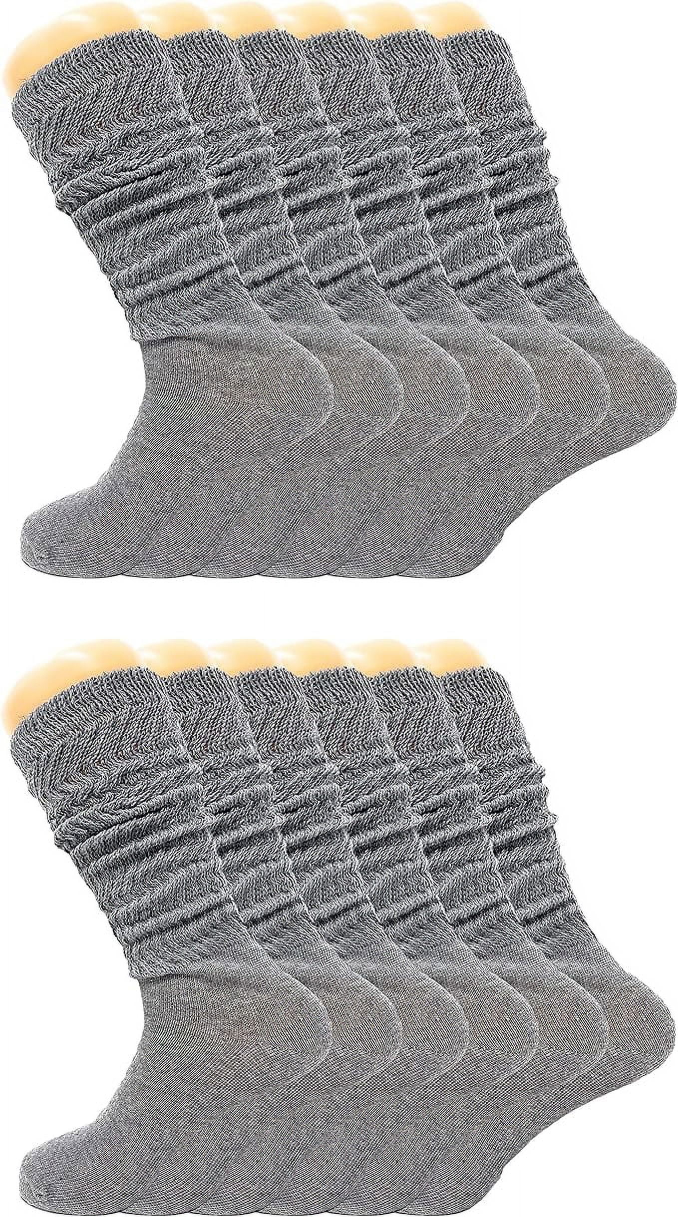 12 Pairs Extra Long Slouch Socks with Thin Sole Shoe Size 5 to 10 (Gray ...