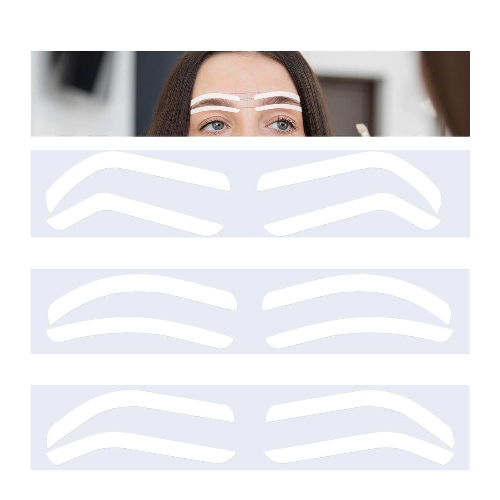 12 Pairs Eyebrow Shape Tape, Airbrush Eyebrow Sticker Stencils ...