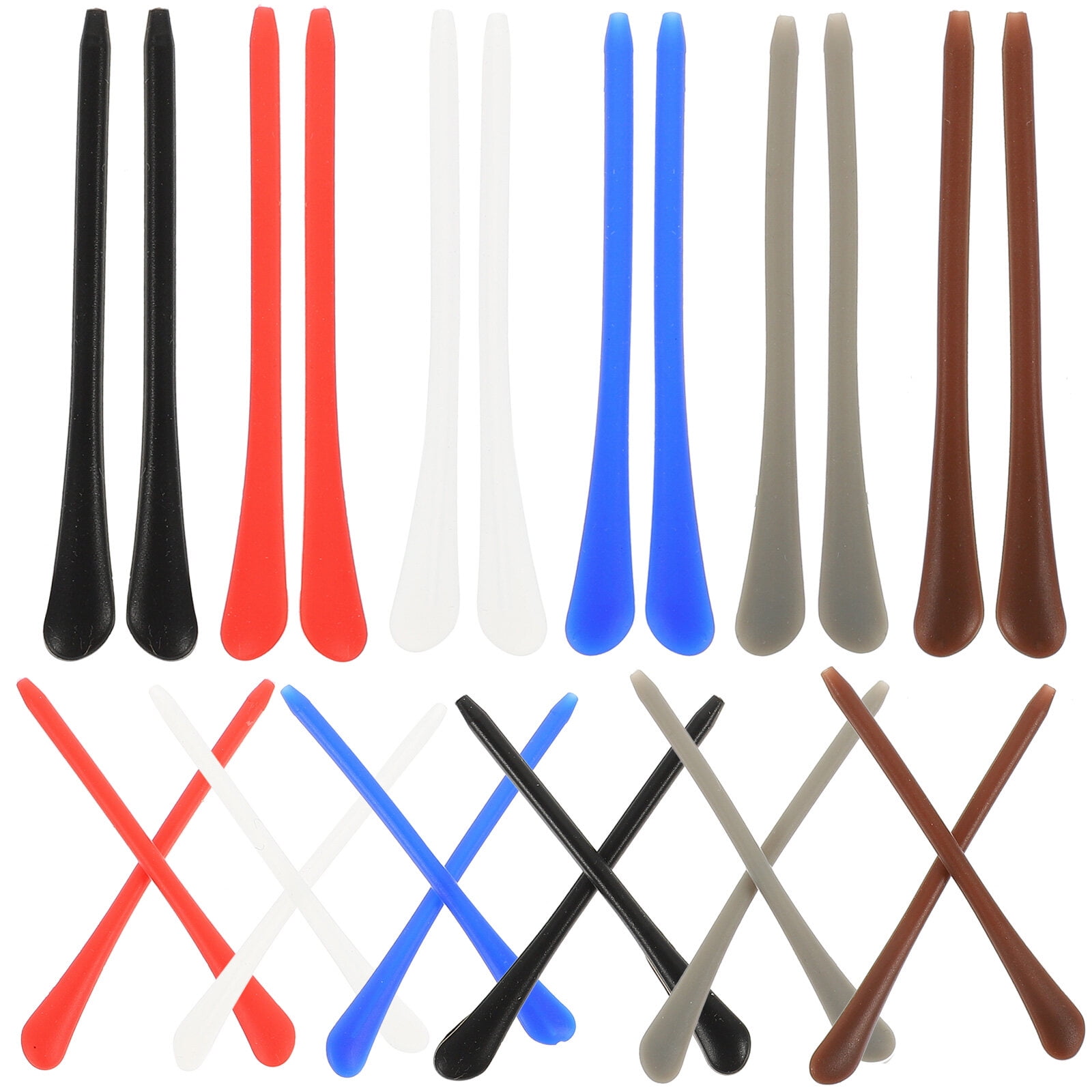 12 Pairs Eyeglass End Tips Silicone Eyeglass Tips Anti-slip Ends ...