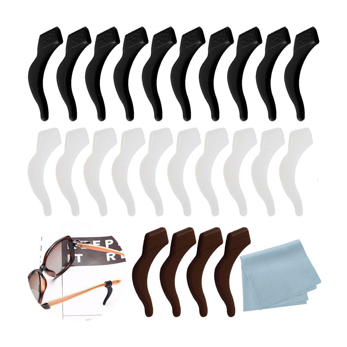 12 Pairs Eyeglasses Retainers Silicone Glasses Temple Holders Anti-slip ...