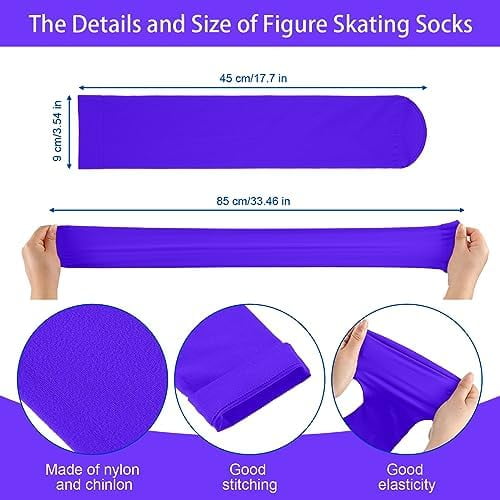 12 Pairs Figure Skating Socks Ice Skating Socks for Women Girl Roller ...