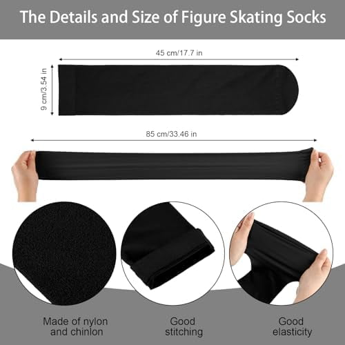 12 Pairs Figure Skating Socks Ice Skating Socks for Women Girl Roller ...