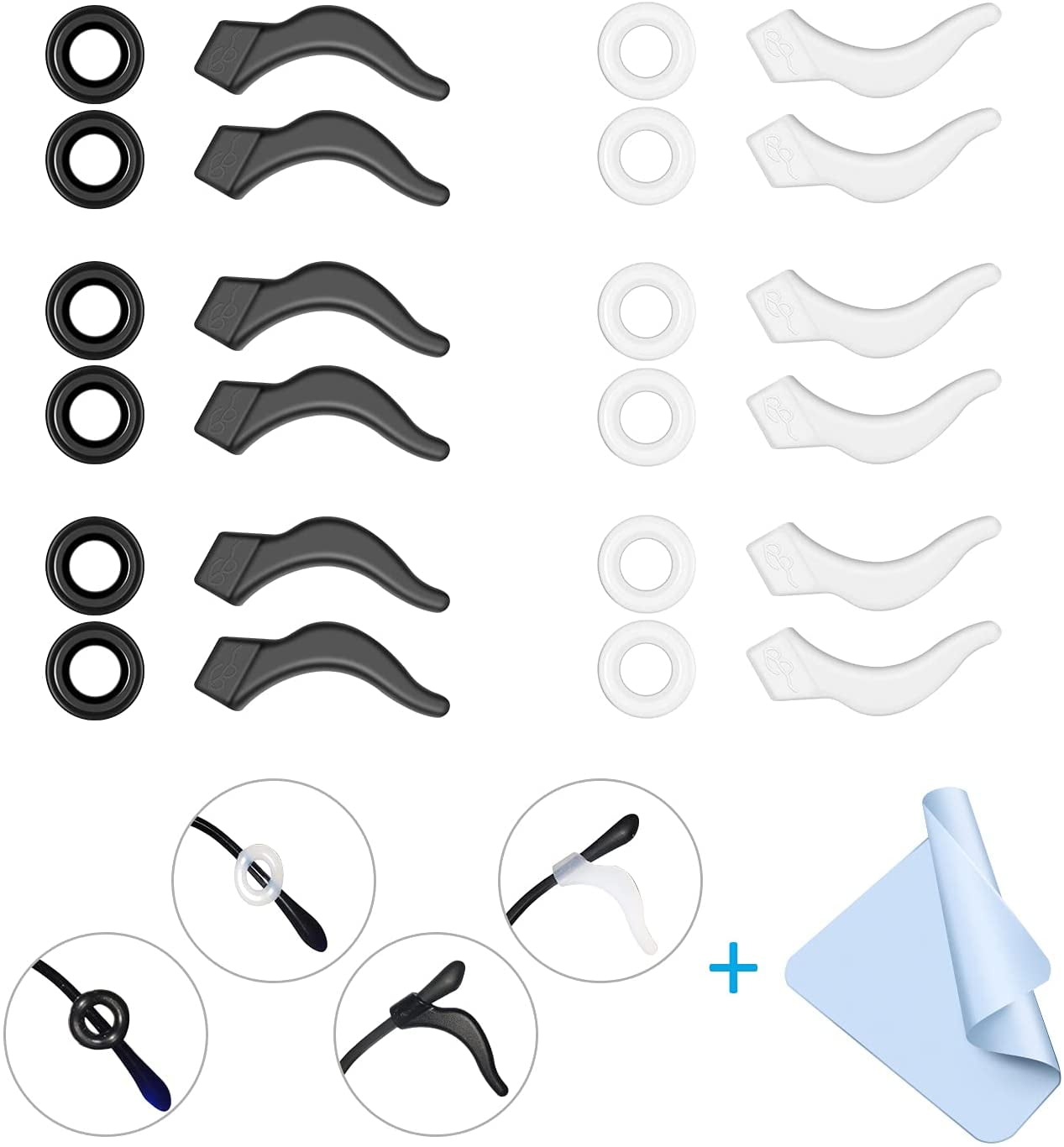 12 Pairs Generic Eyeglasses Ear Grips, Anti Slip Eyeglass Retainer ...