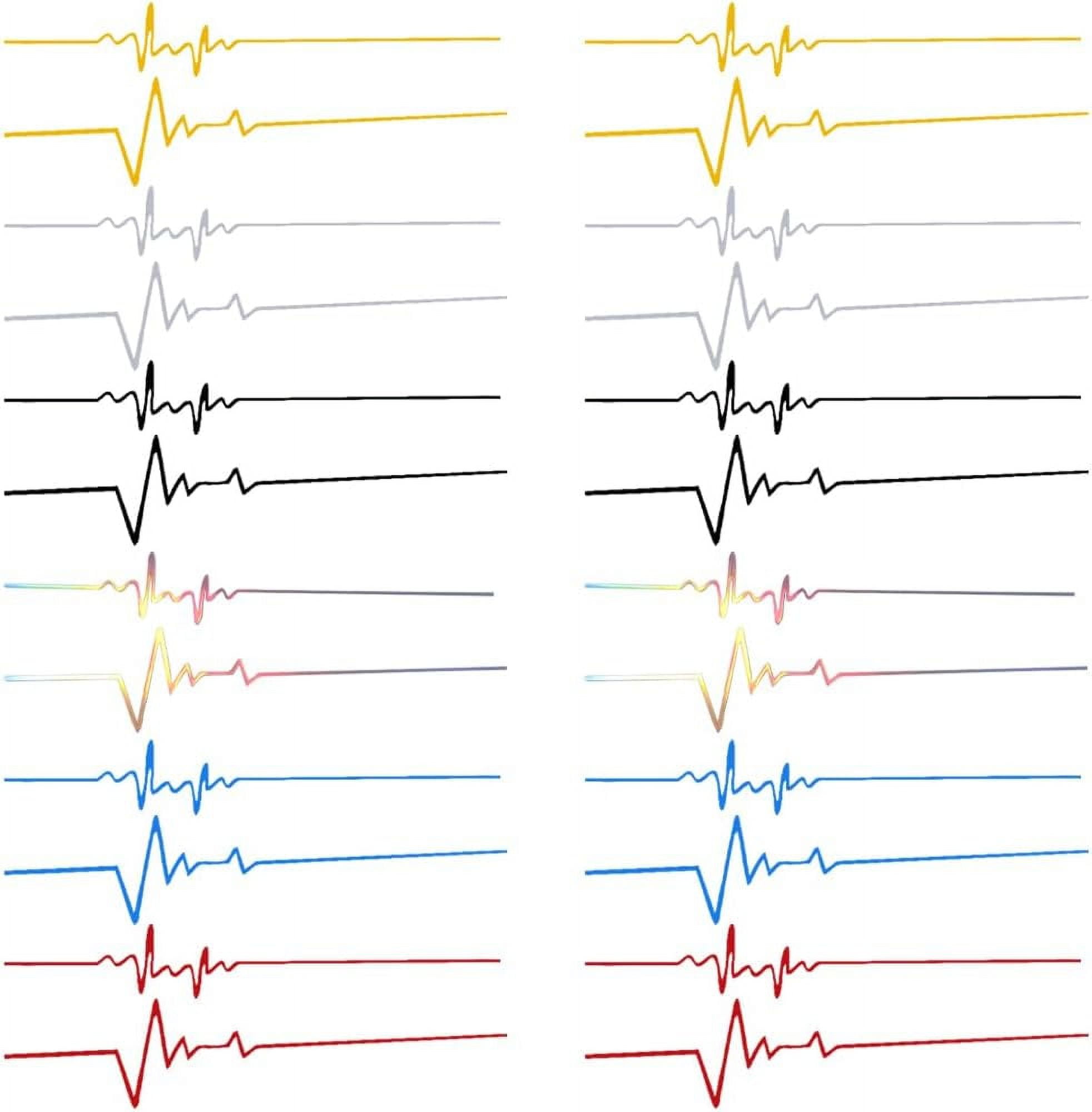 12 Pairs Heartbeat Decal 6 Colors Heart Heartbeat Vinyl Stickers Car ...