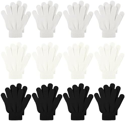 12 Pairs Kid's Winter Magic Gloves Children Stretchy Warm Magic Gloves ...
