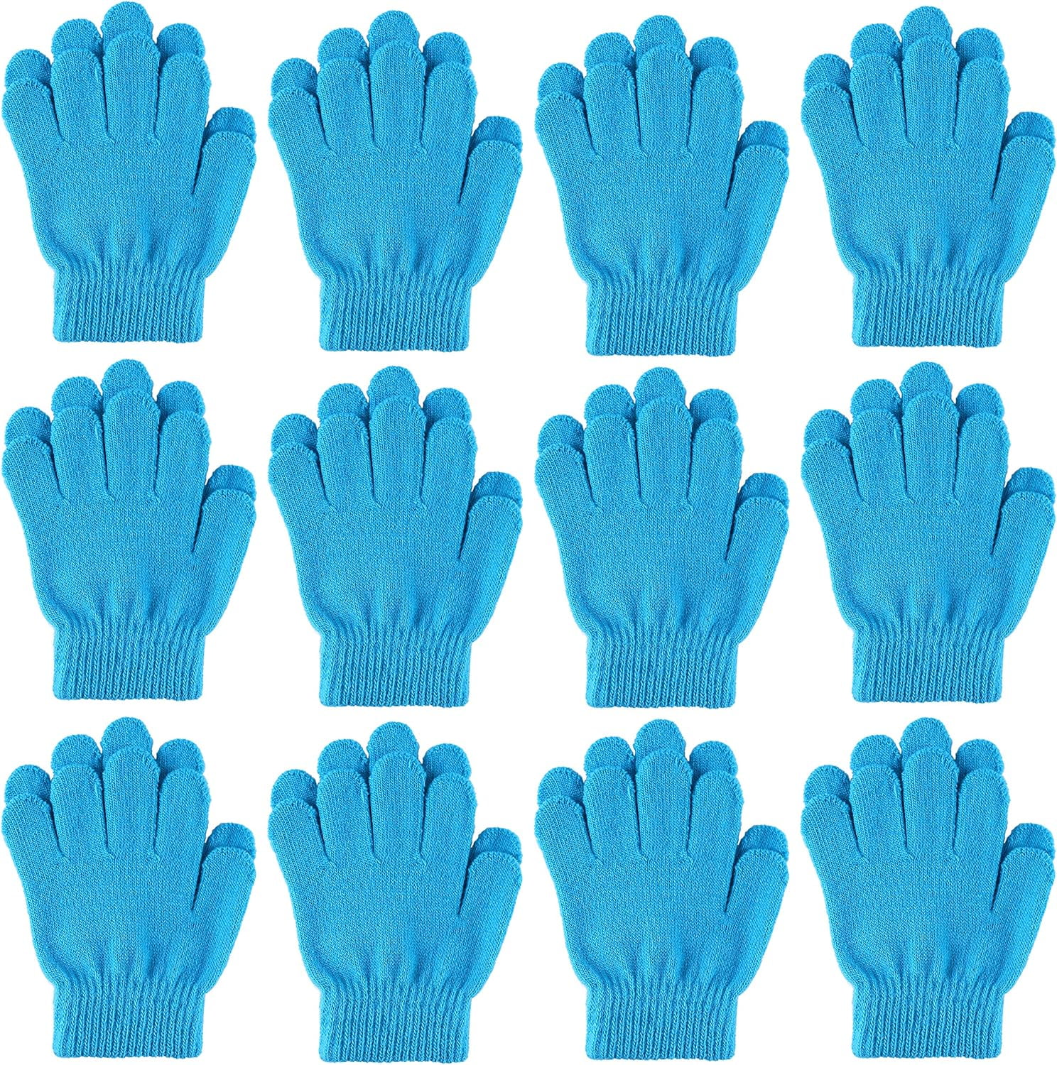 12 Pairs Kid's Winter Magic Gloves Children Stretchy Warm Magic Gloves ...
