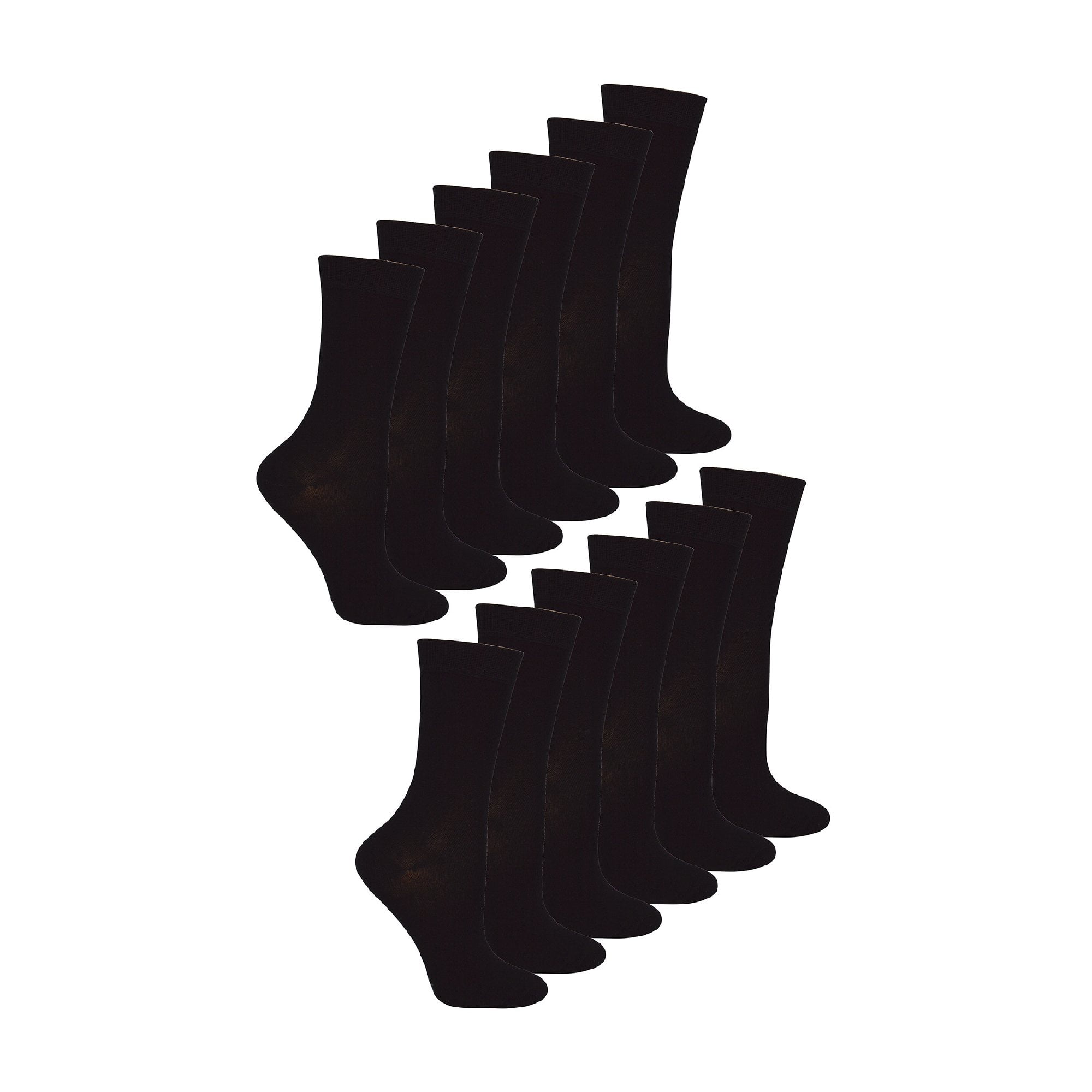 12 Pairs Kids 100% Cotton Socks | Sock Snob | Ribbed Black Socks Loose ...