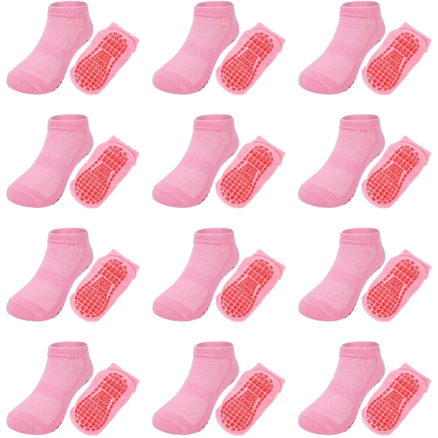12 Pairs Kids Non Slip Socks Grip Ankle Sticky Toddler Socks for 1-4/5 ...