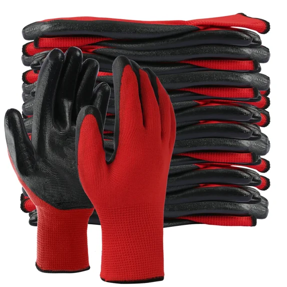 12 Pairs Large Professional Working Protective Gloves For Men Women Construction Garden Mechanic ...