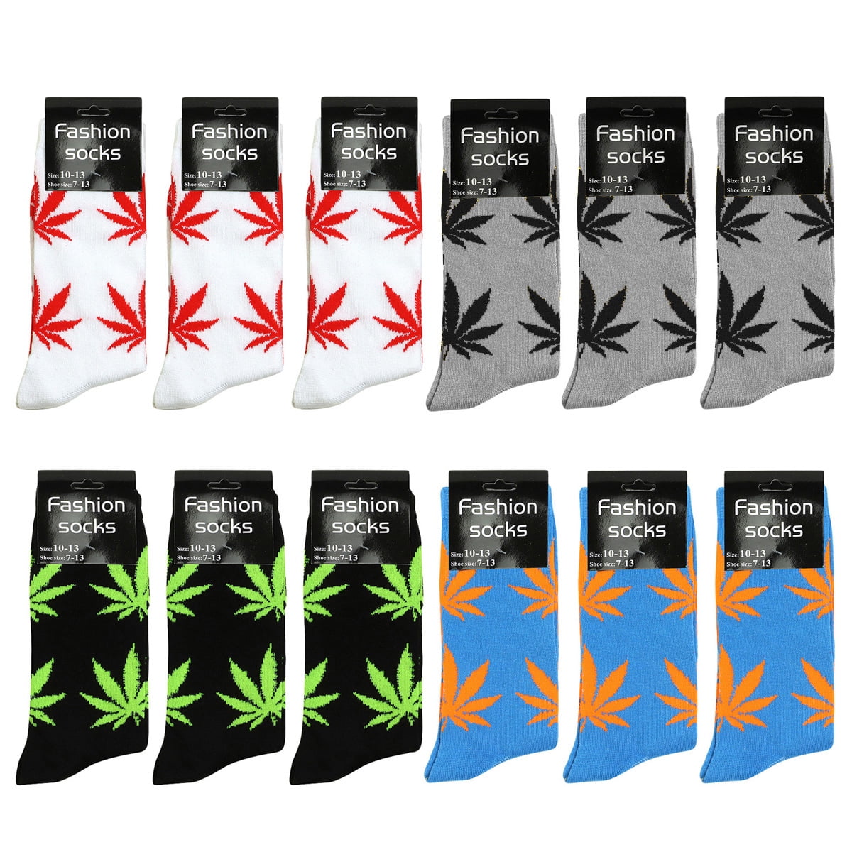 12 Pairs Marijuana Leaf Dress Socks For Men - Walmart.com