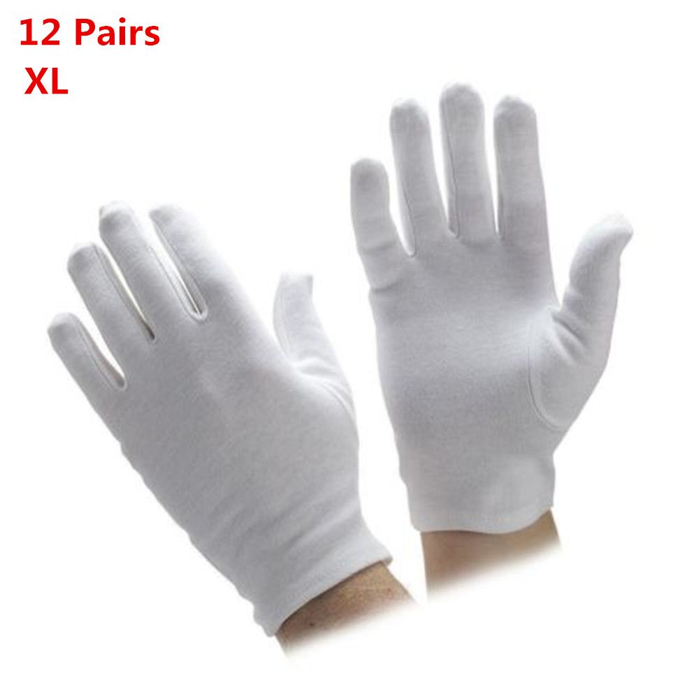 12 Pairs Men Women Anti Dust Comfortable Moisturising Etiquette Gloves ...