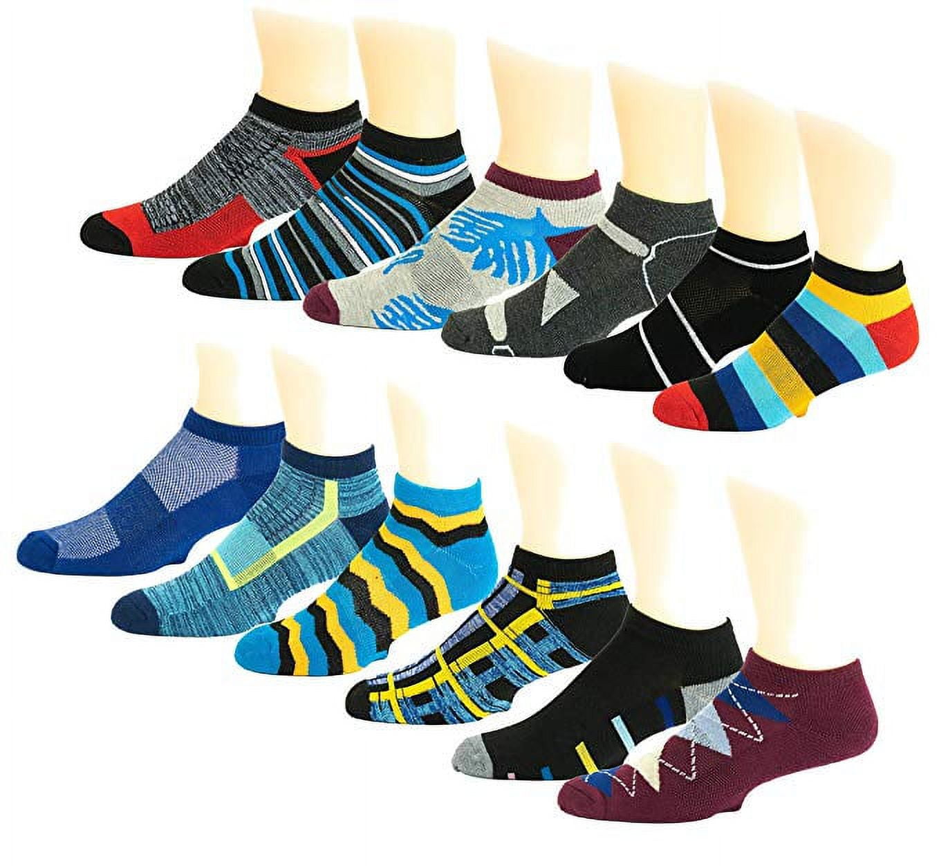 Different Touch 12 Pairs Men's Low Cut Socks for Sports, Running ...