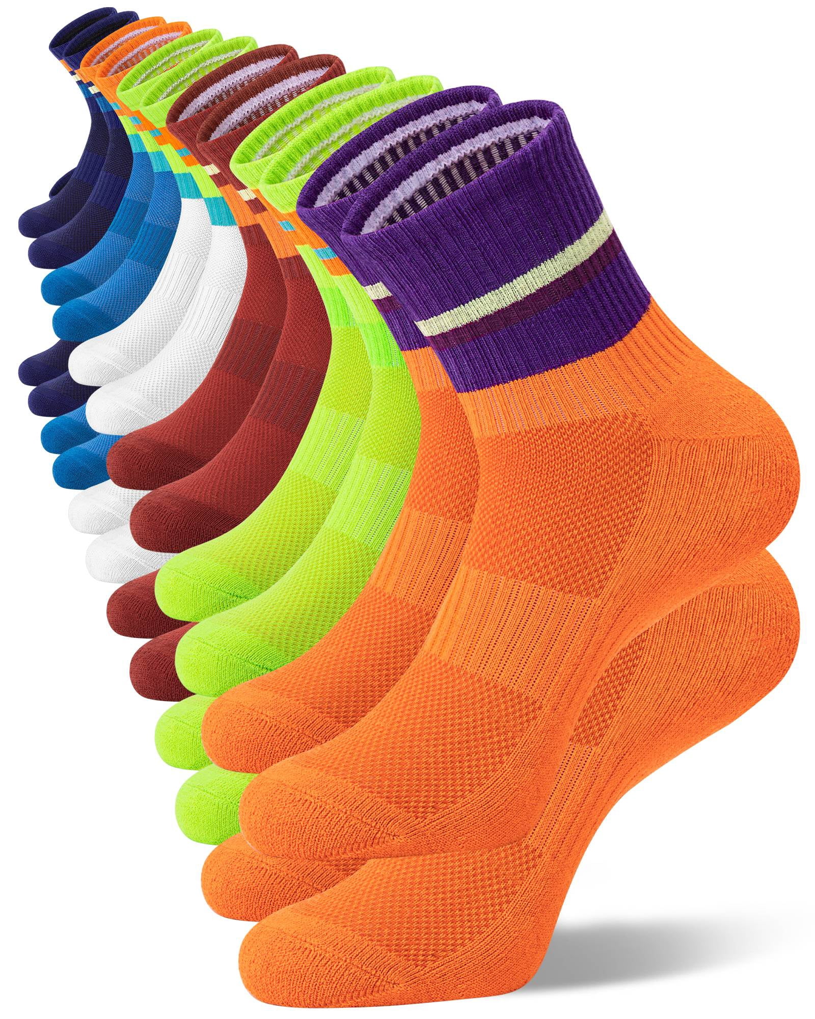 KOITHOT 12 Pairs Mens Crew Socks Cushioned Breathable Sports Athletic ...