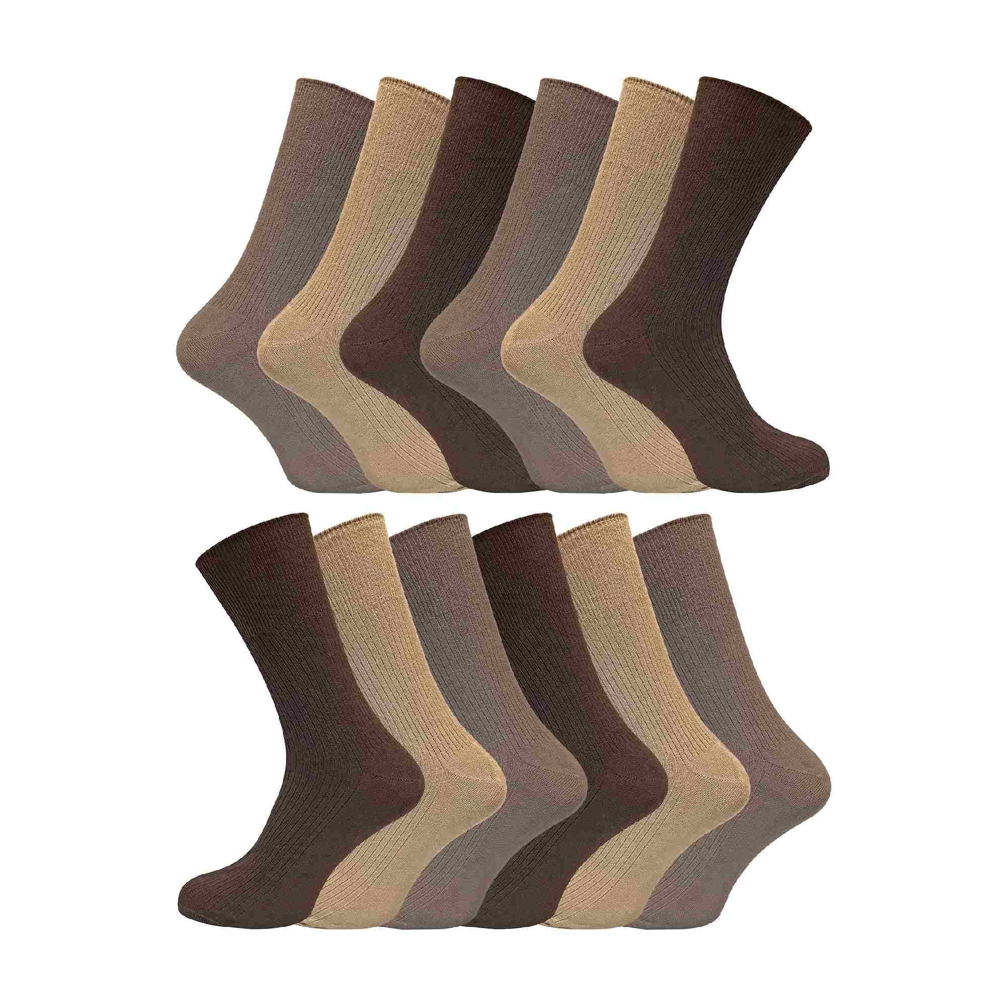 12 Pairs Mens Non Elastic Ribbed Wide Top 100% Cotton Socks | Sock Snob ...