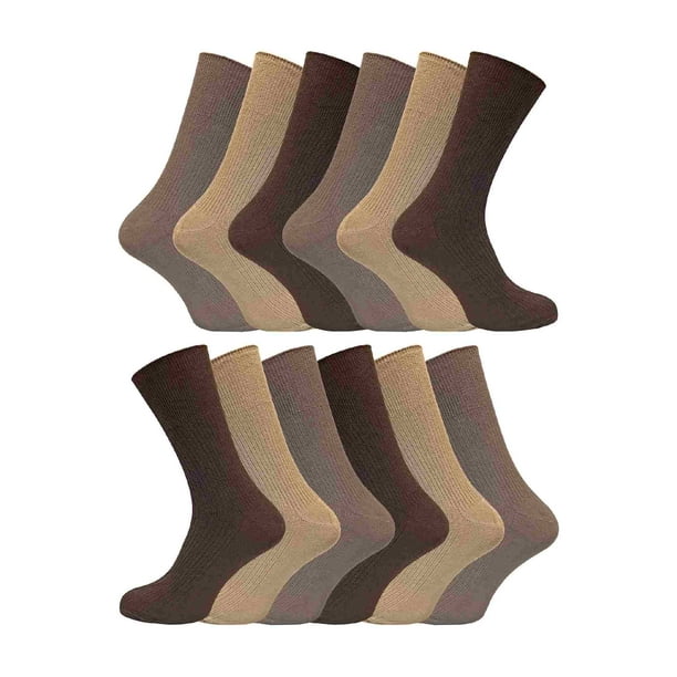 12 Pairs Mens Non Elastic Ribbed Wide Top 100% Cotton Socks | Sock Snob ...