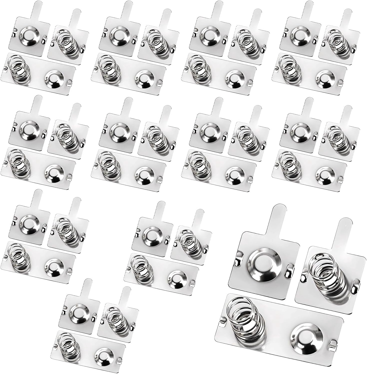 12 Pairs Metal Battery Spring, AA Carbon Contacts Negative to Positive ...