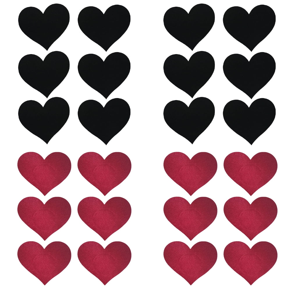 12 Pairs Nipple Covers Heart Shape Disposable Pasties Self-Adhesive ...