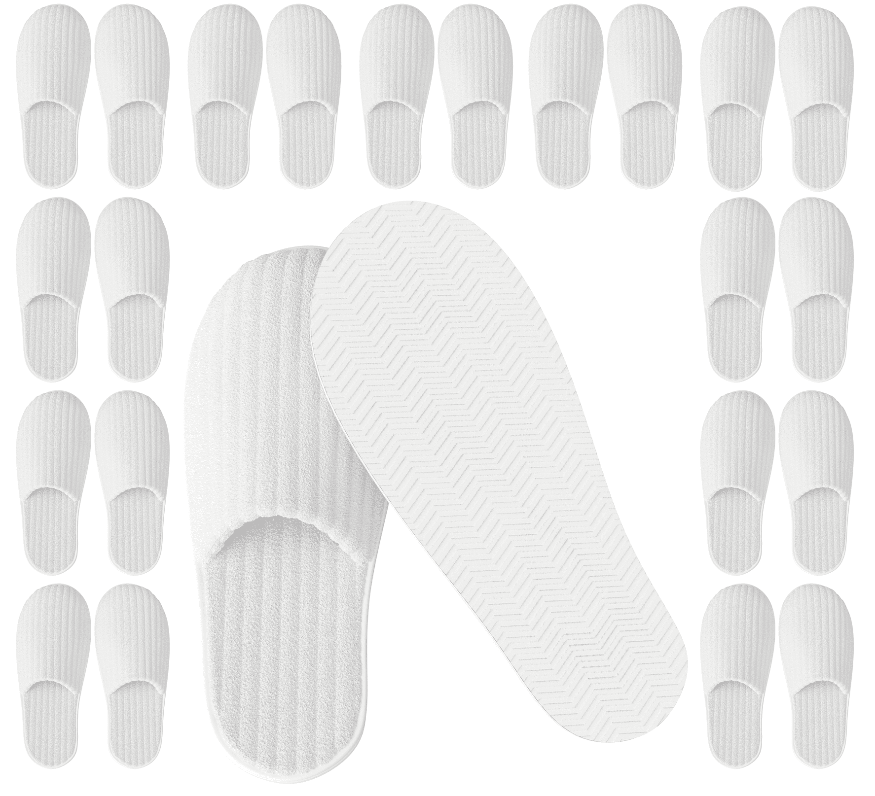 12 Pairs Non Slip Disposable Slippers, Washable & Reusable, Closed Toe ...