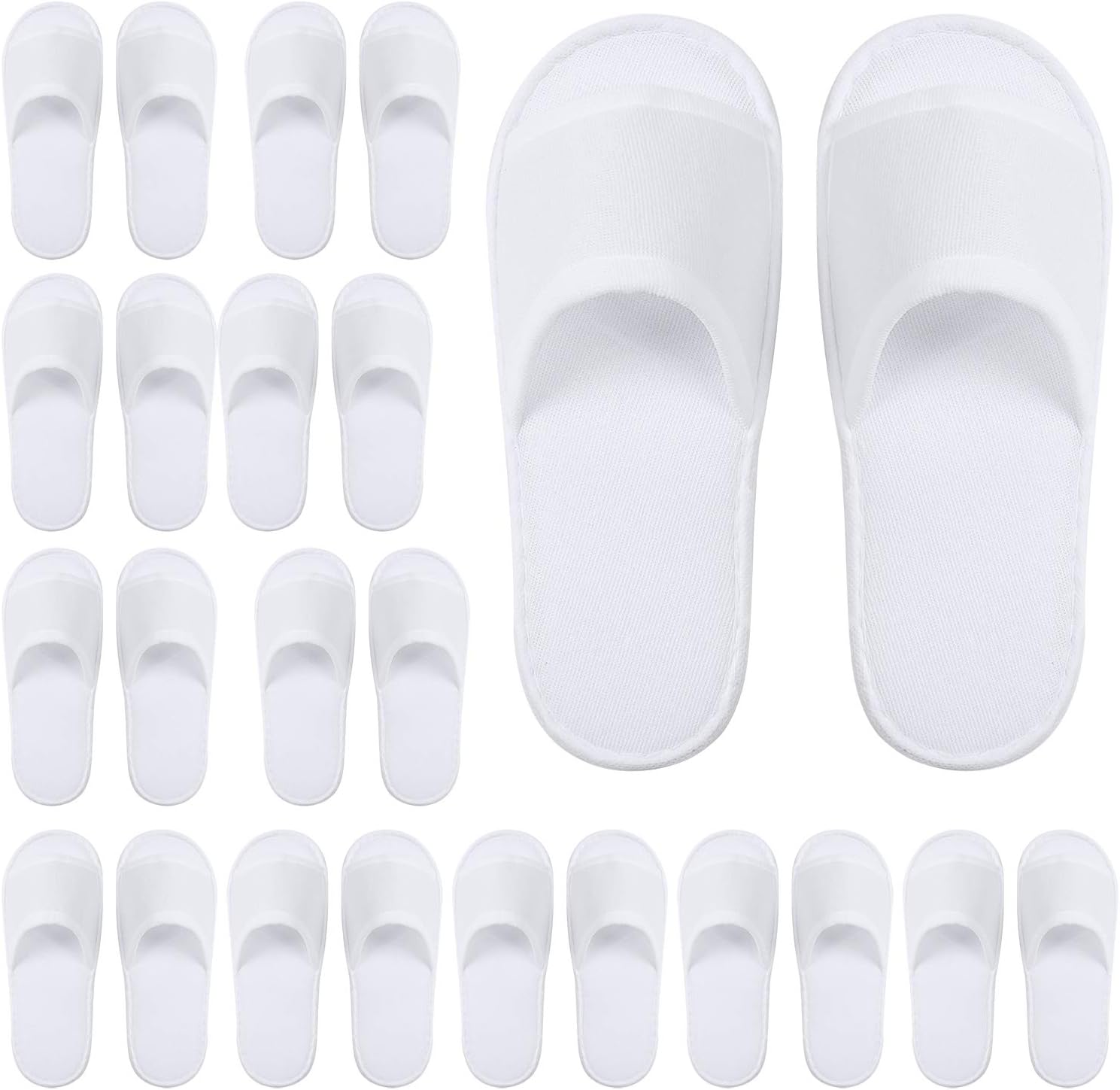 12 Pairs Open Toe Spa Slippers White Spa Hotel Guest Slippers for Spa ...