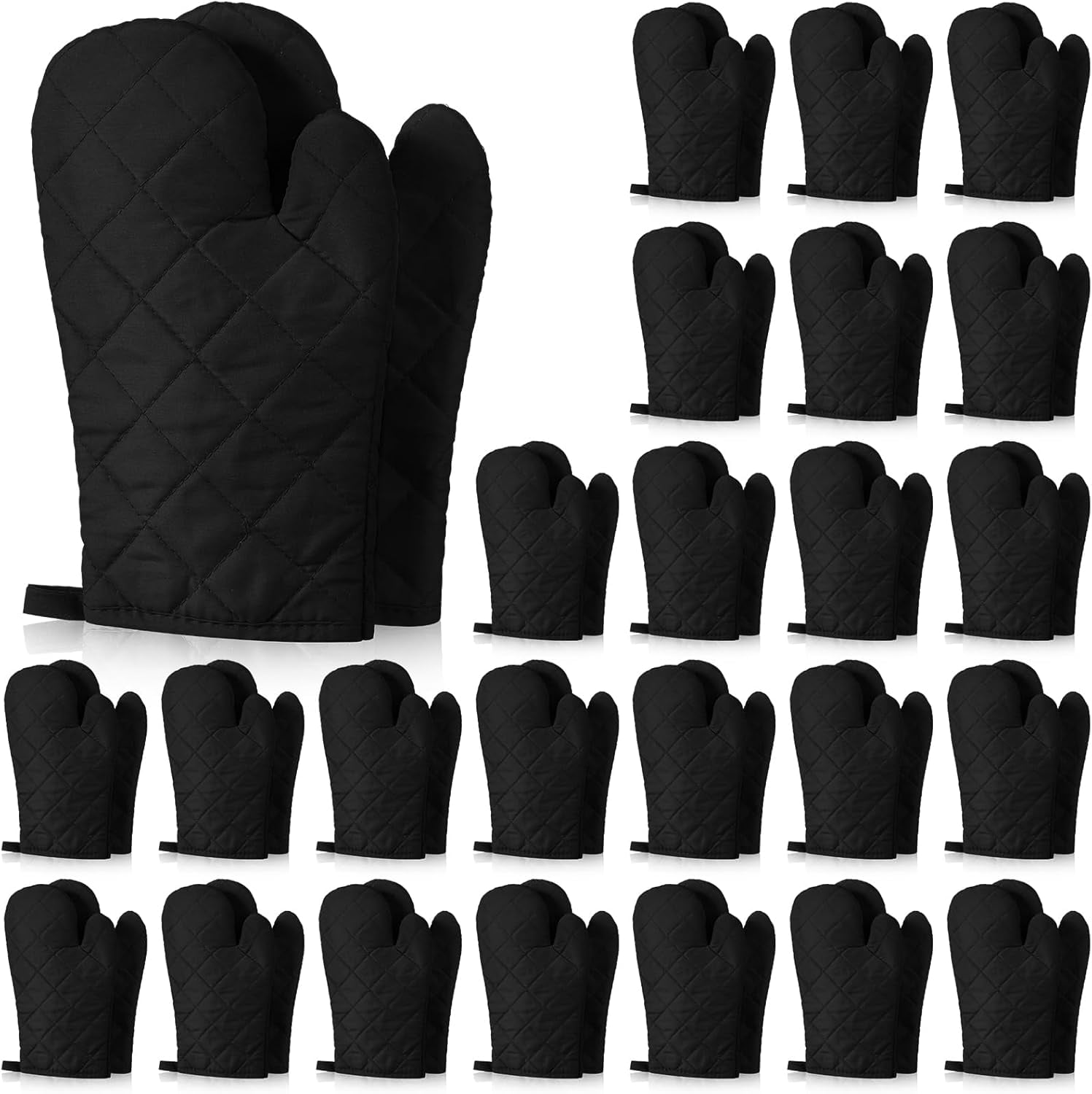 12 Pairs Oven Mitts Heat Resistant Kitchen Long Oven Gloves Mitts Thick ...