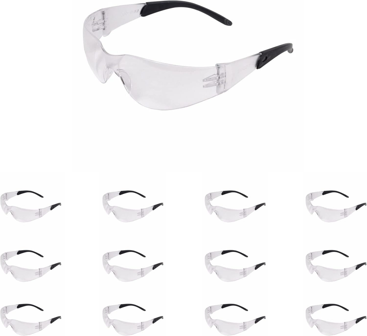 12 Pairs Safety Glasses, Scratch Resistant Polycarbonate ANSI Z87.1 ...