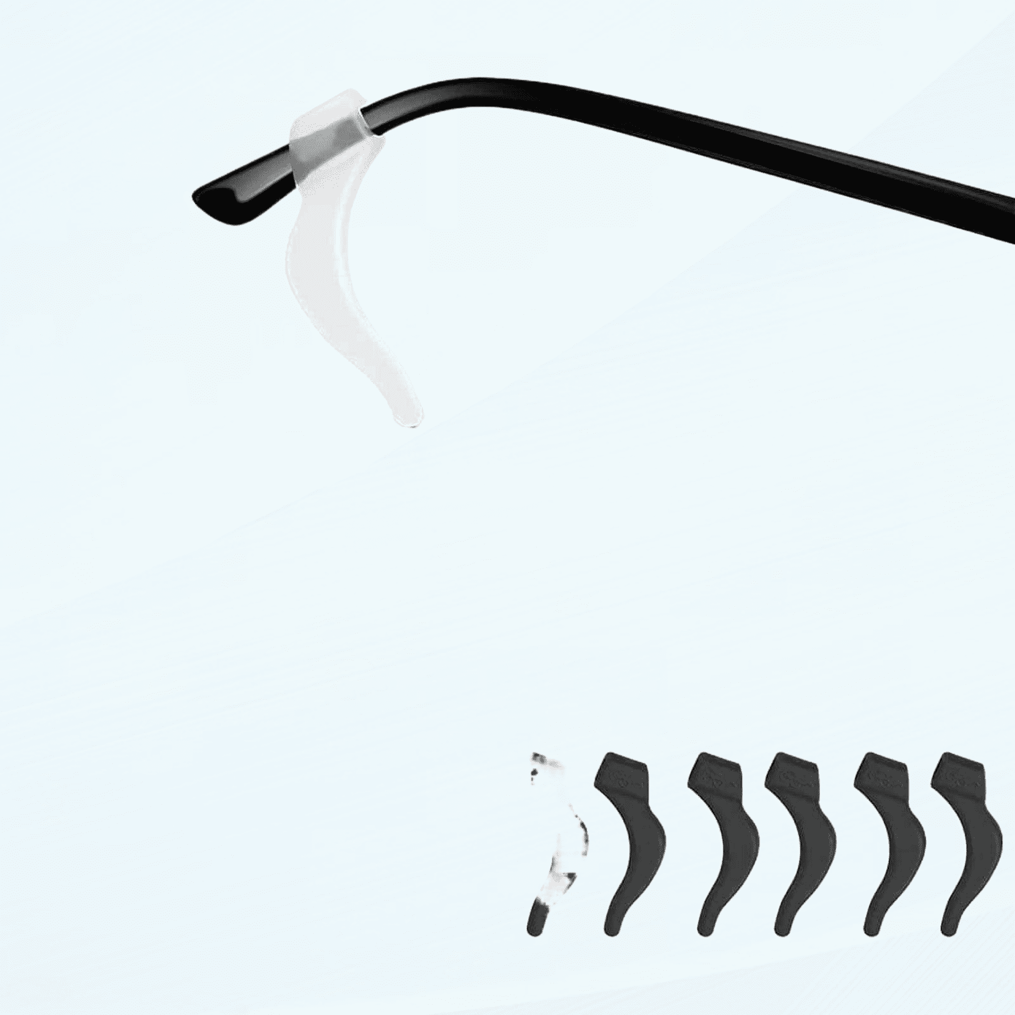 12 Pairs Universal Silicone Ear Grip Hooks Anti-Slip Temple Tips Holder ...