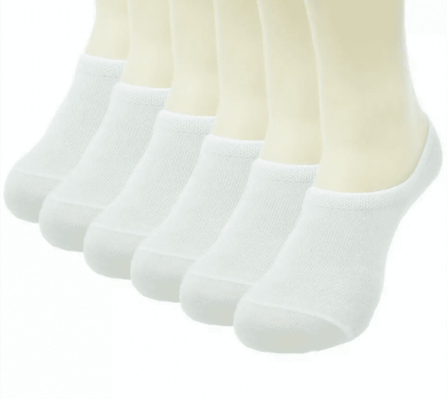 12 Pairs White Color No Show Liner Low Cut Women Invisible Loafer ...