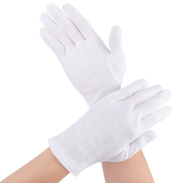 20 Pairs White Cotton Gloves Cotton Cosmetic Moisturizing Therapeutic ...