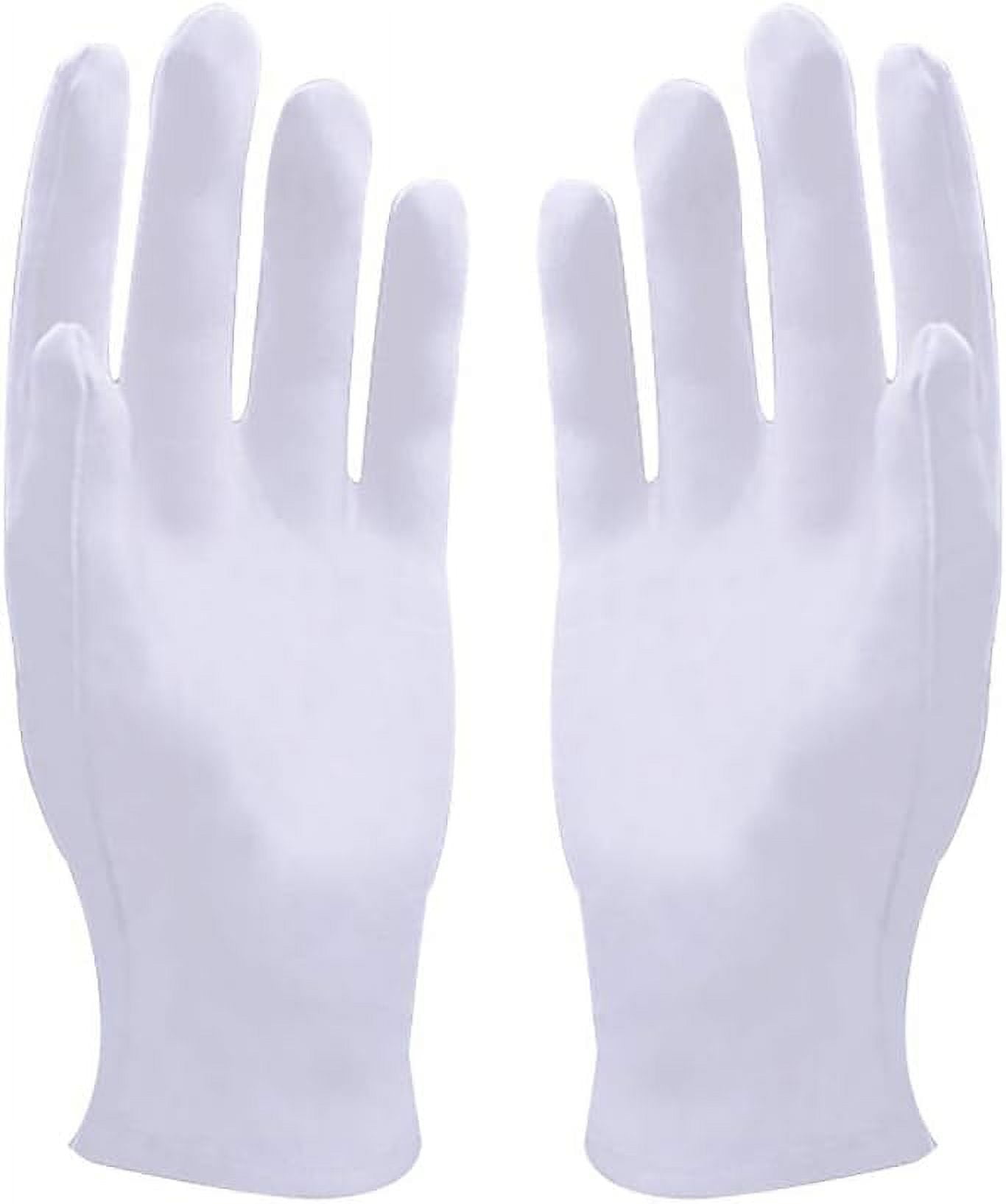 12 Pairs White Cotton Gloves Soft Lightweight Work Gloves for Cosmetic ...