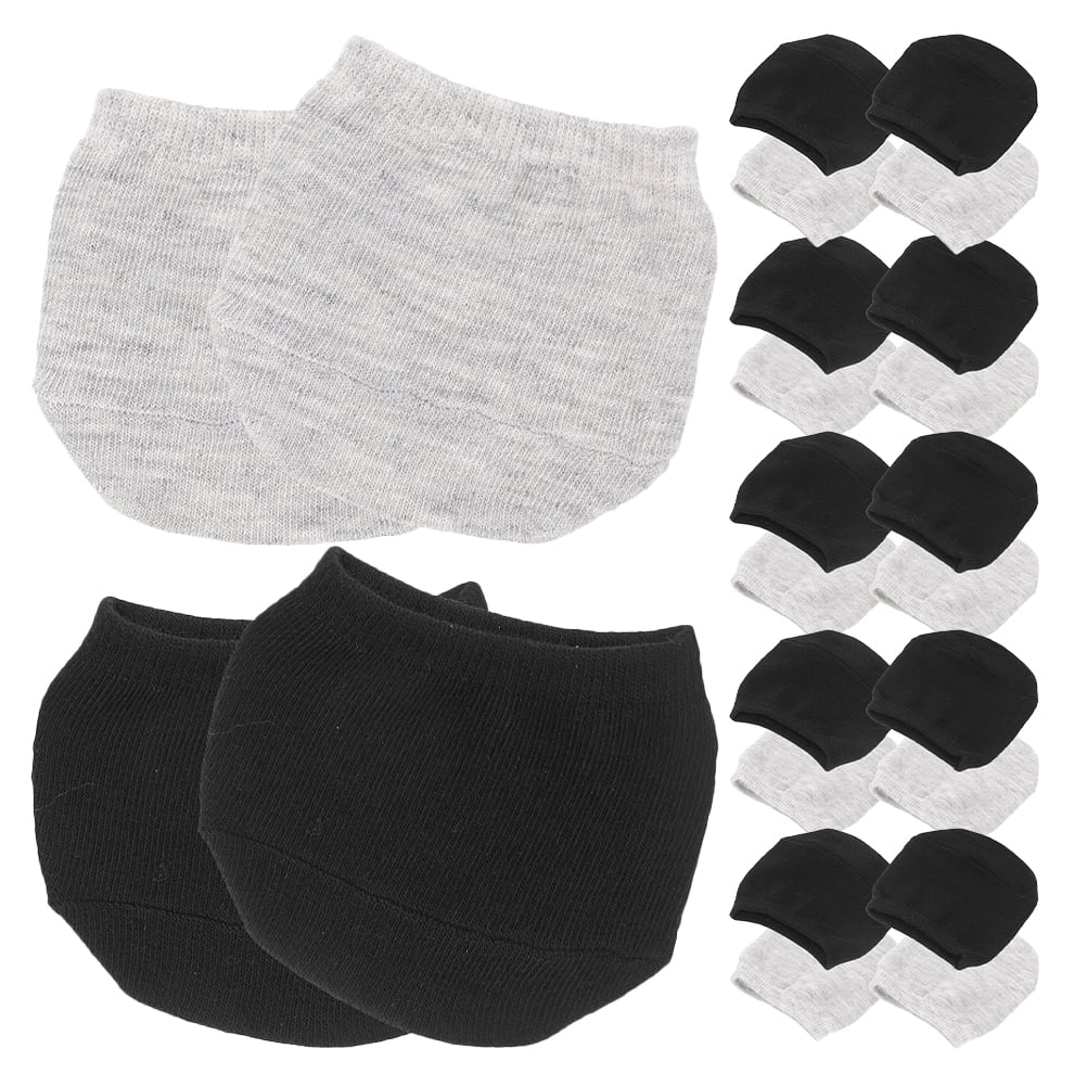 12 Pairs Women's Cotton No Show Socks Invisible Toe Covers with Heel ...