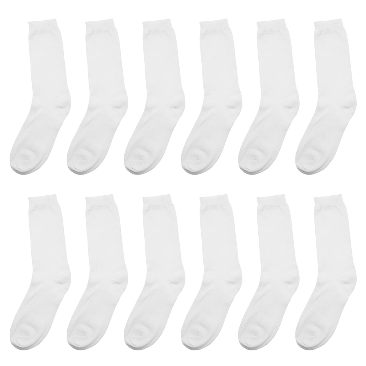 12 Pairs Women's Cotton Crew Socks, Assorted Colors, Size 9-11, Fits ...