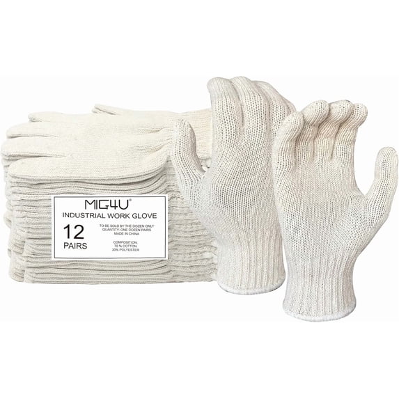 12 Pairs Work Gloves - Cotton String Gloves for Safety Work - Glove ...