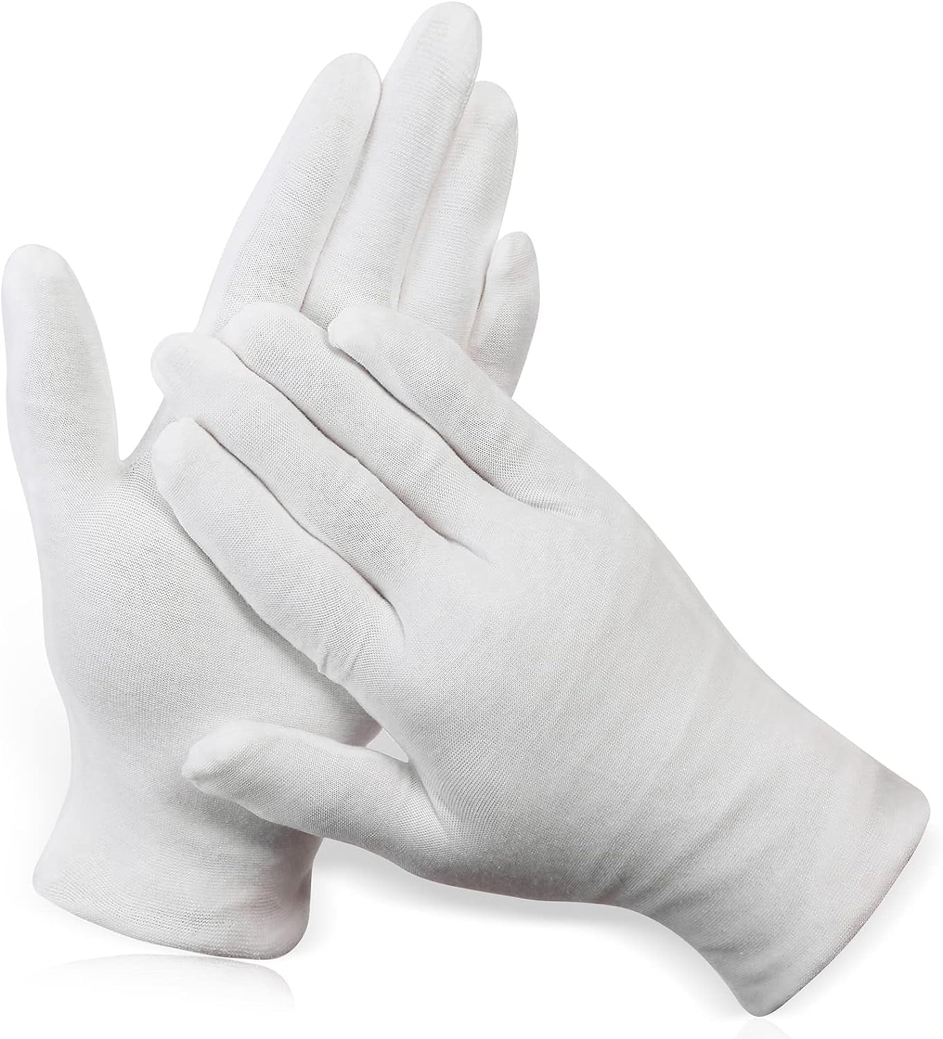 12 Pairs XL White Cotton Gloves for Dry Hand Moisturizing Cosmetic ...